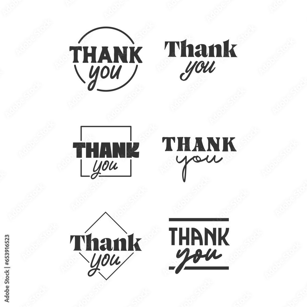 Thank you design for card design. Lettering text thank you. Stock ...