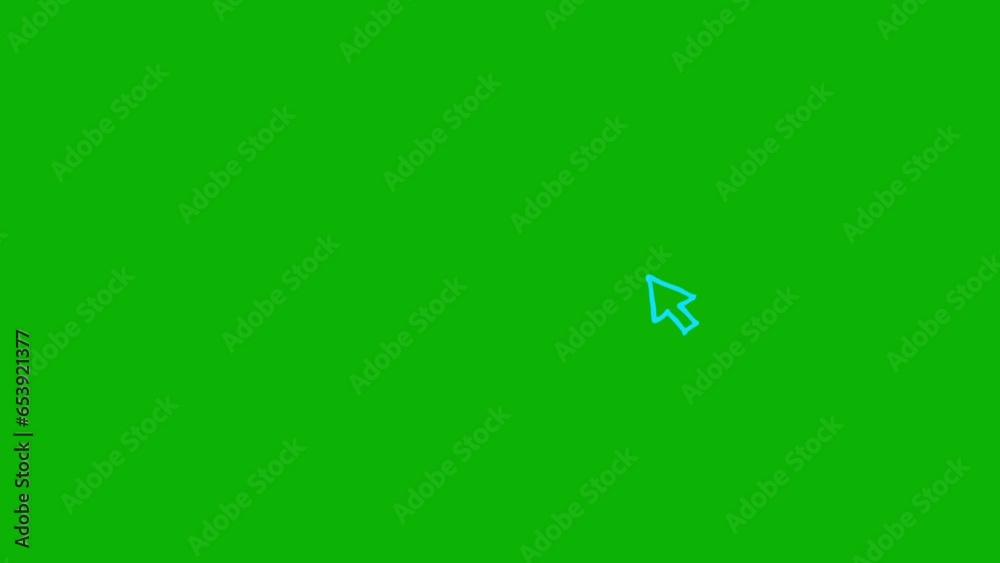 Animated blue symbol of mouse cursor. Arrow moves out and clicks. Icon ...
