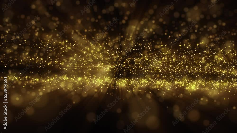 4k Gold Particles Way. Motion Background. Golden glitter particle. On ...