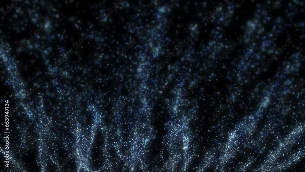4k Blue Particles Rain. Motion Background. Silver glitter particle. On ...