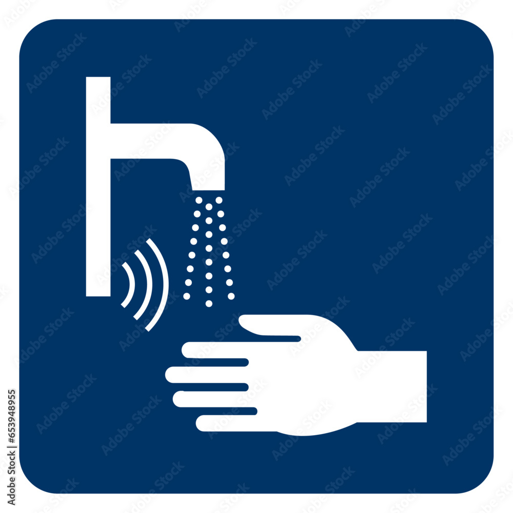 Vector graphic of sign indicating an automatic sensor faucet Stock ...