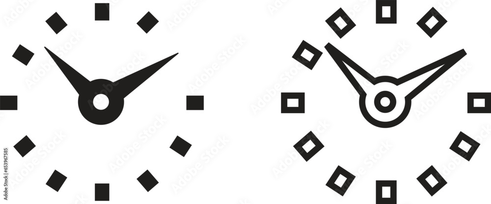 Time and Clock icons design in flat, line set. isolated on transparent ...