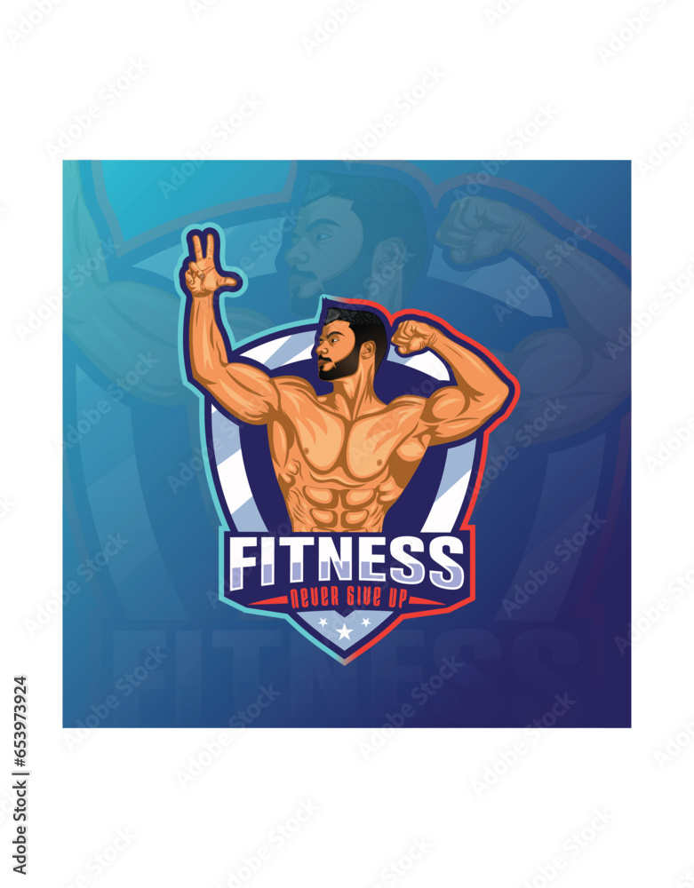 Gym Mascot Logo.Fitness Mascot logo for Club.Gym Branding Trade Mark ...