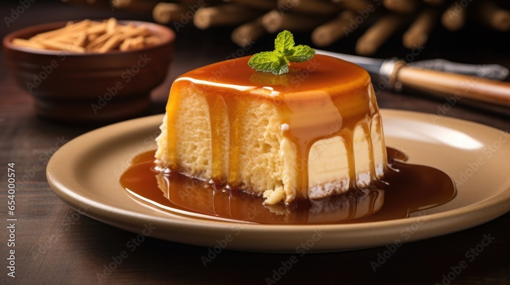 A decadent slice of l cuma cake, with its distinctive sweet and earthy ...