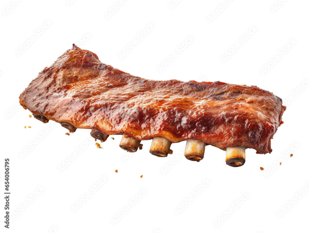 Barbecue ribs isolated on white background, transparent background, PNG ...