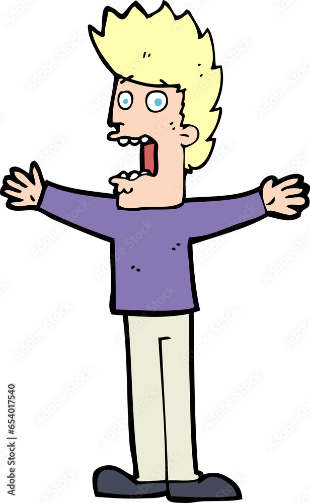 cartoon terrified man Stock Illustration | Adobe Stock