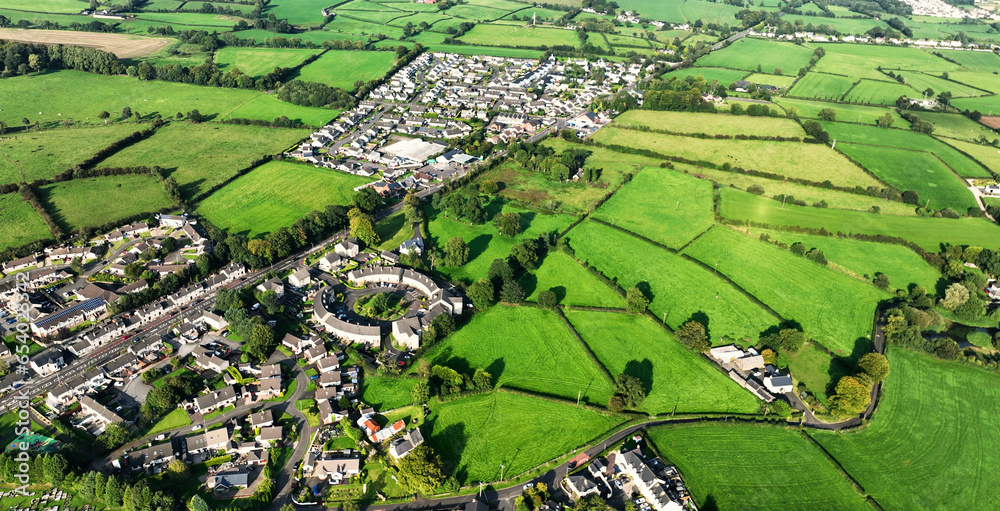 Aerial photo of Ahoghill Village Ballymena Co Antrim Northern Ireland ...