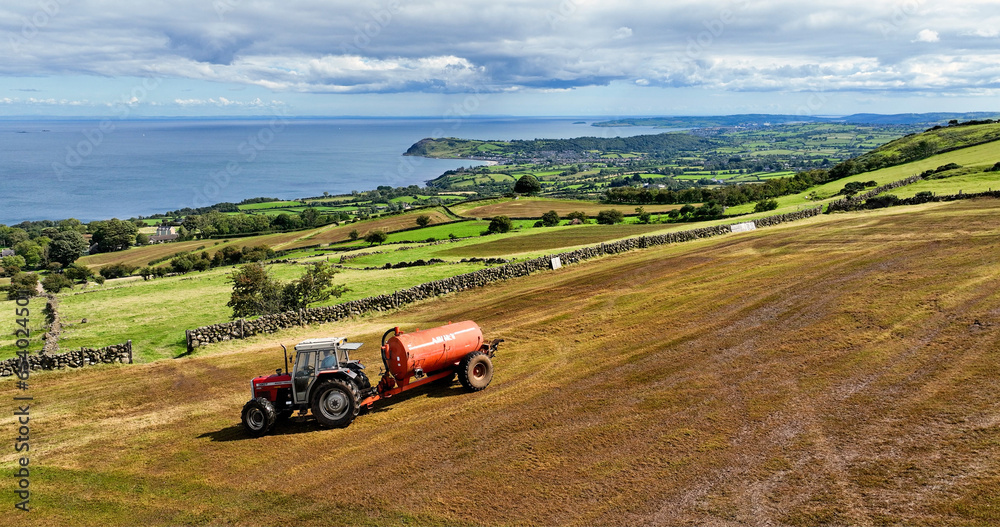 Aerial Photo of Massey Ferguson 390T Tractor and Abbey Tanker spreading ...