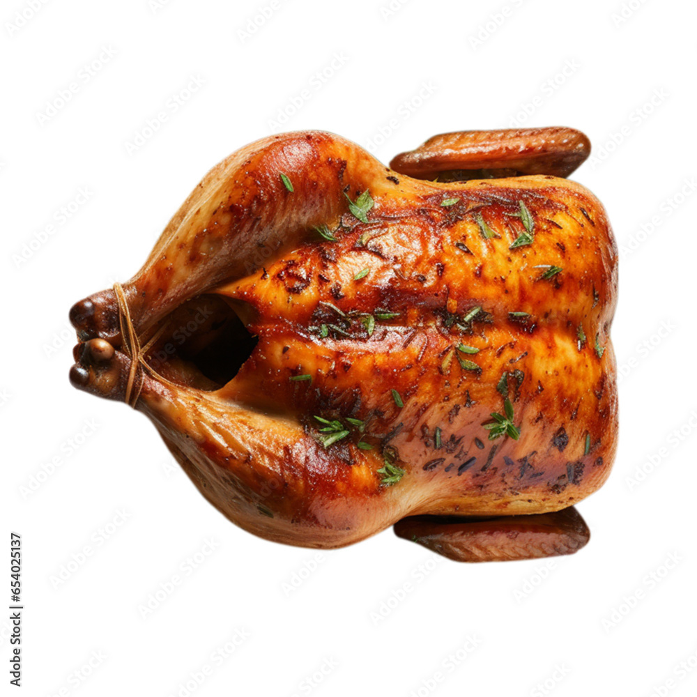 Roasted Chicken, Transparent Background top View Stock Illustration ...