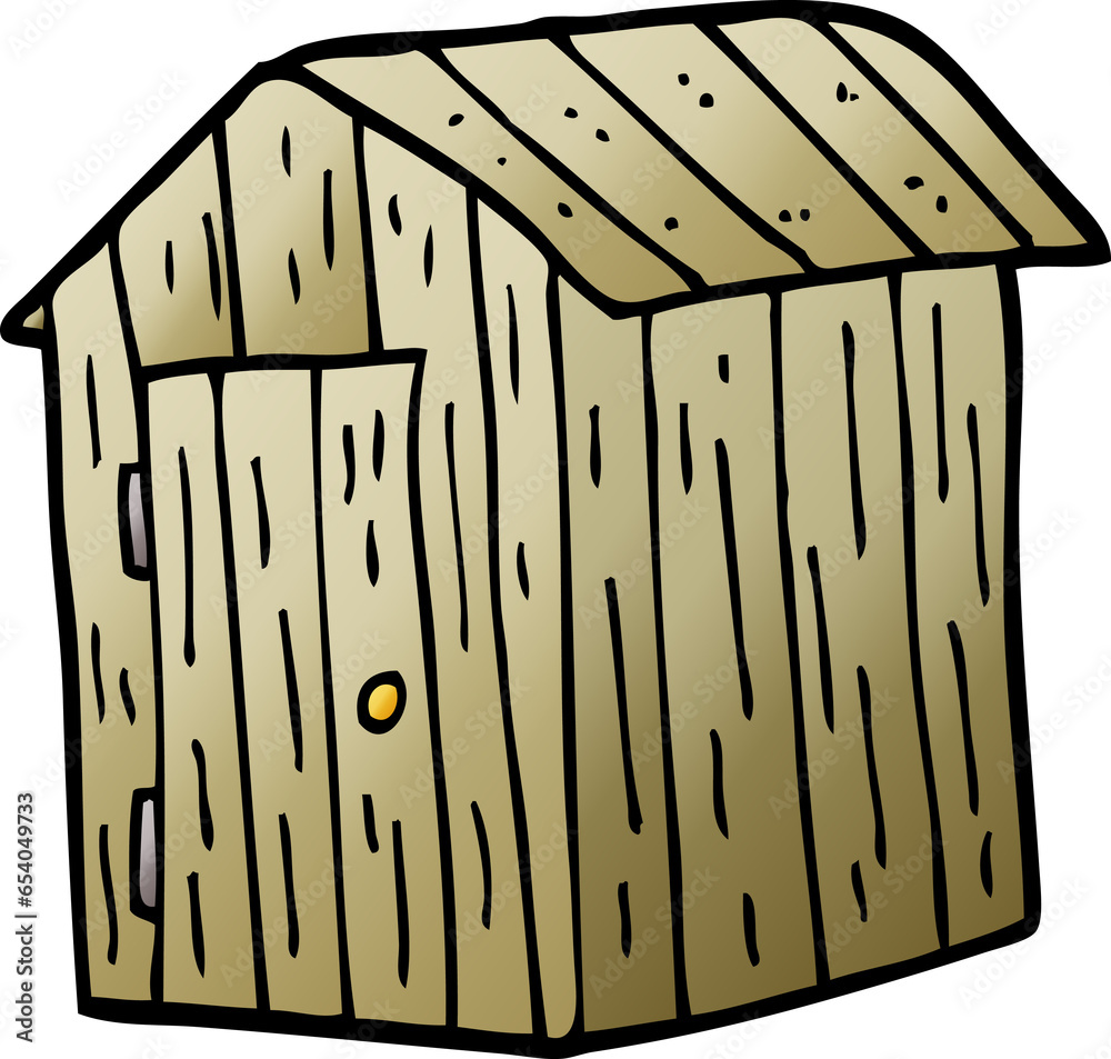 cartoon doodle wooden shed Stock Illustration | Adobe Stock