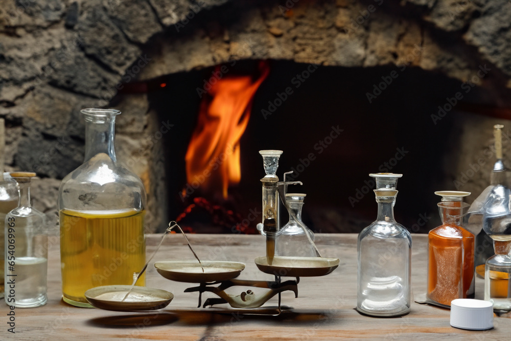 Ancient Chemical Laboratory AI Generated Stock Photo | Adobe Stock