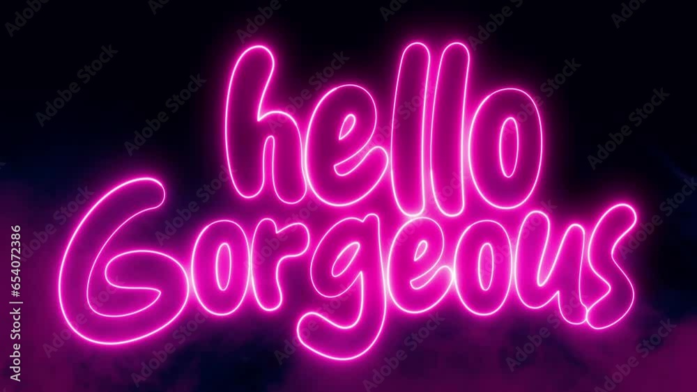 Hello Gorgeous text font with light. Luminous and shimmering haze ... Hello Gorgeous text font with light. Luminous and shimmering haze ...