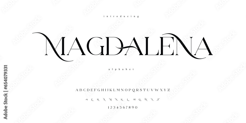 Magdalena, beautiful classic classy modern serif alphabet font typeface ...