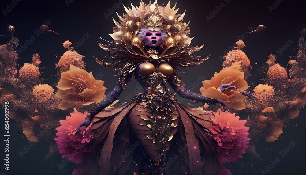 full body realistic highly detailed an alien drag queen in an LOTUS ...