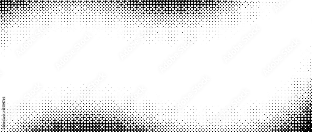 Obraz Pixelated bitmap wave gradient texture. Black and white dither ...