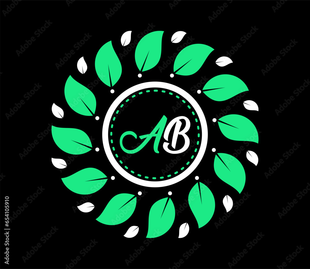 AB letter logo design with a circle shape. AB circle and cube shape ...
