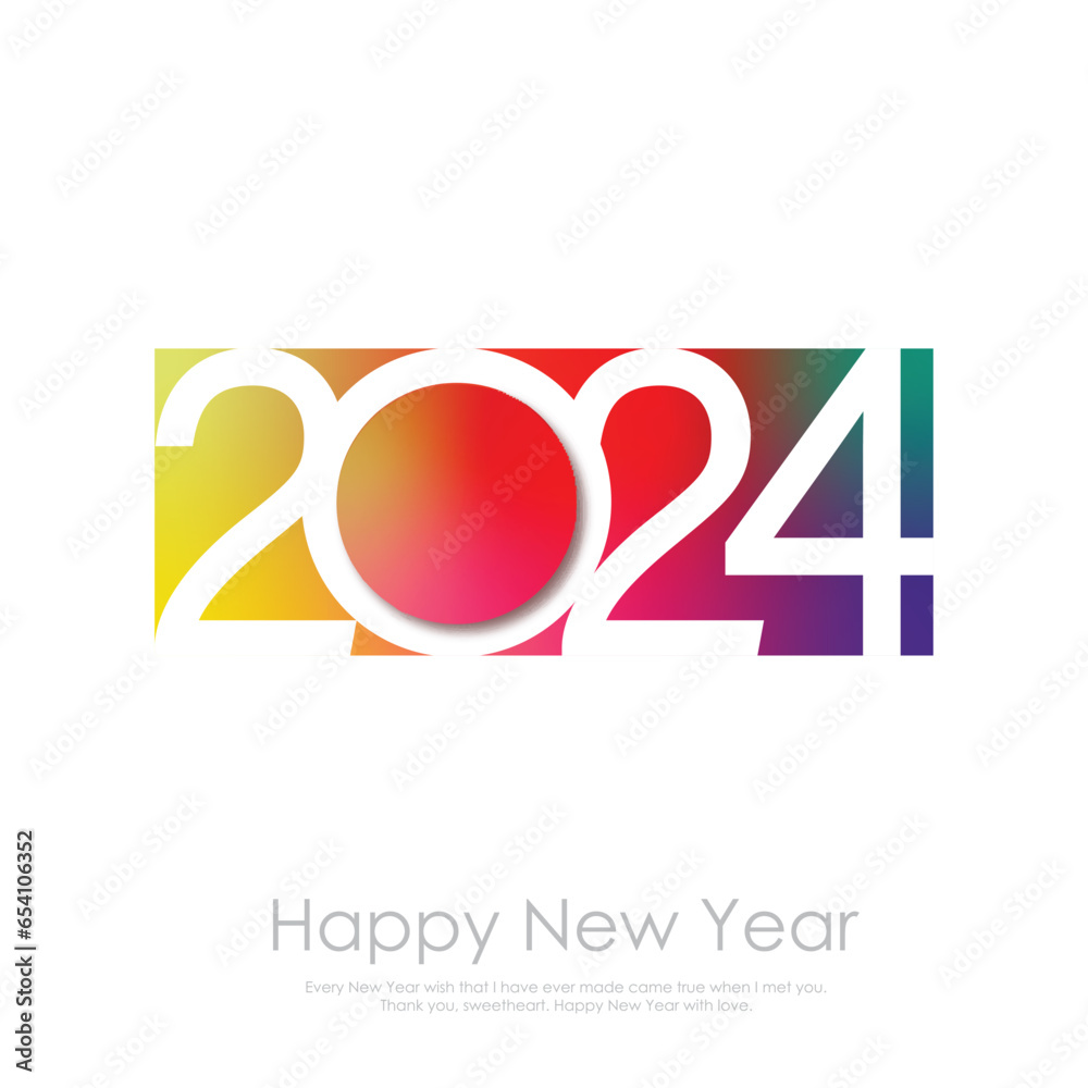 2024 typography logo design concept. Happy new year 2024 logo design ...