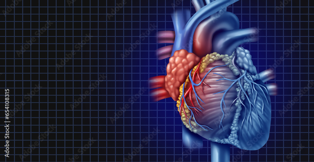 Human heart Background as an anatomy from a healthy body as a medical ...
