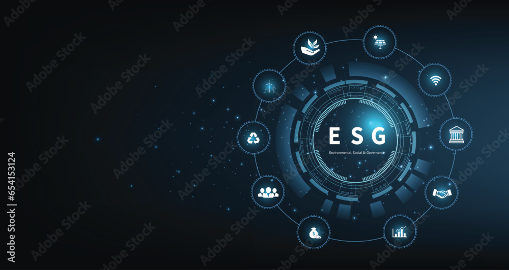 Sustainable business on networked connection vector illustration on ...