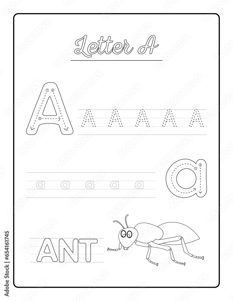 ABC Alphabet Cute Coloring Page for Kids, Easy Alphabet Coloring Pages ...