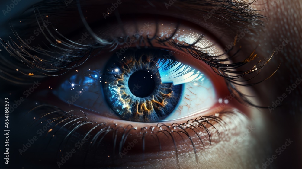 Photo of a mesmerising close-up of a realistic human eye with the ...