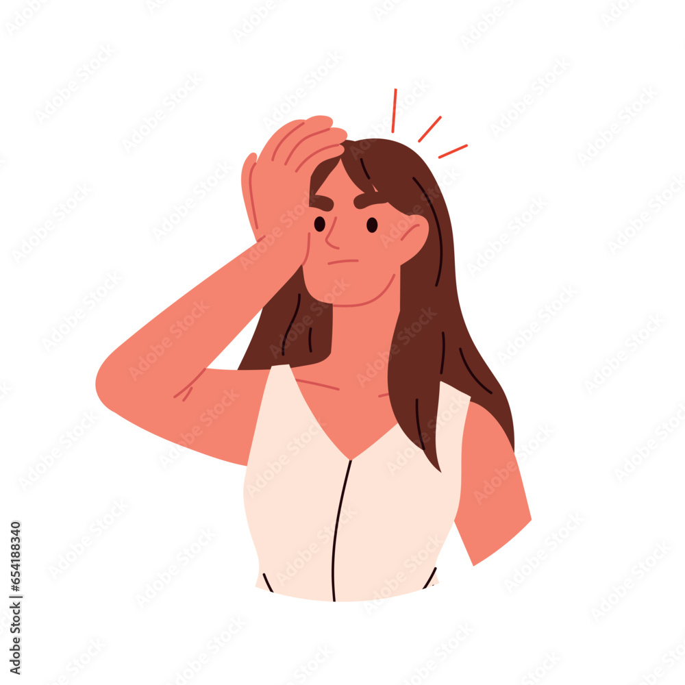 Sick Person Character Set. Woman with influenza and flu symptoms ...