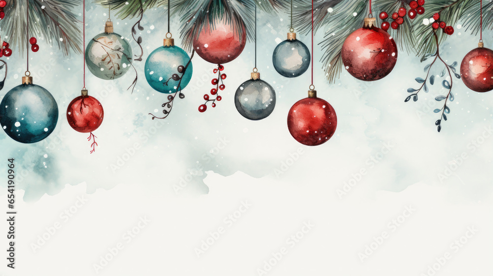 Weihnachten und Advent, Dekorativer Aquarell, Wasserfarben Hintergrund ...