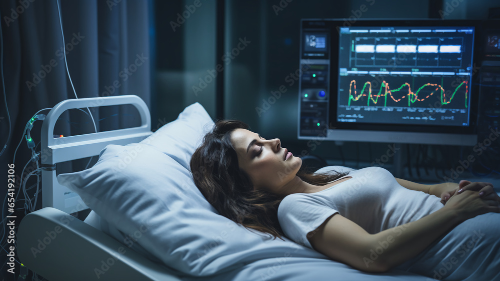 Polysomnography sleep study of body functions medical health check nap ...