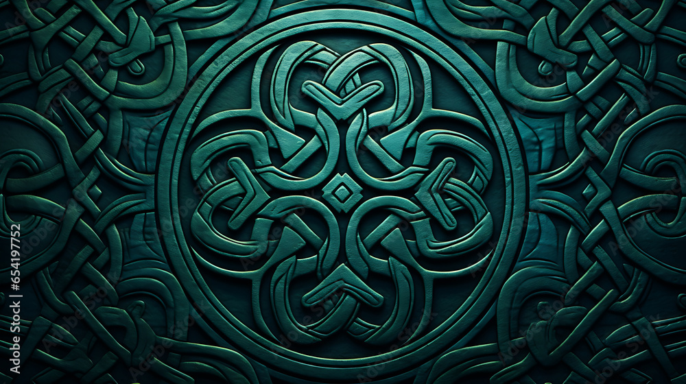 A pattern of interwoven Celtic knots, showcasing intricate loops and ...