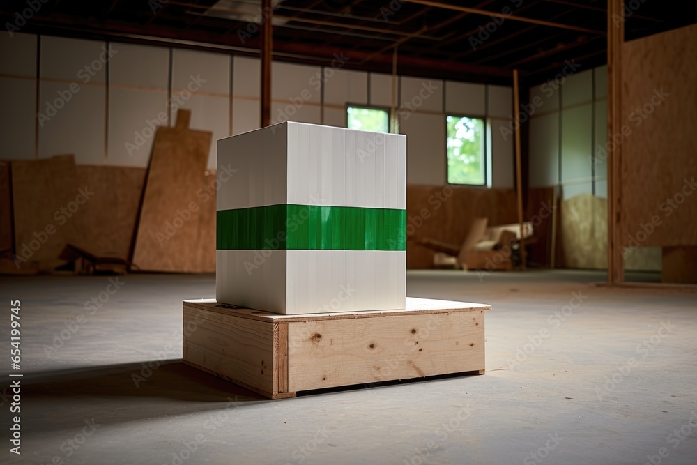 white box with green check mark symbol representing finished project ...