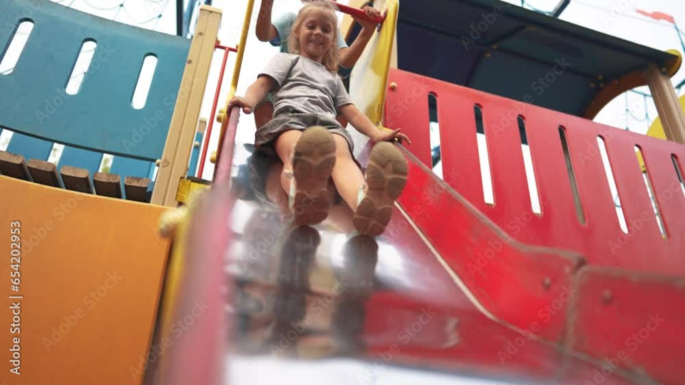 child on the playground. happy family dream content. children on the ...