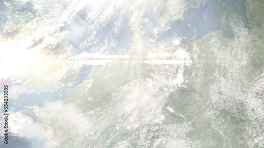 Zoom in from space and focus on Offenburg, Germany. 3D Animation ...