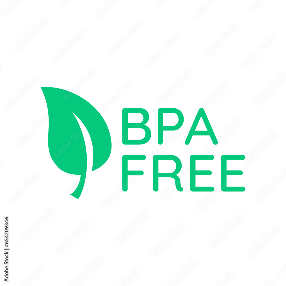 BPA free badge label on white background. Bisphenol A and phthalates ...