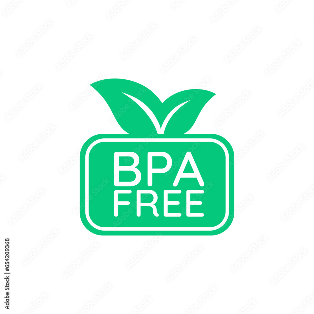 BPA free badge label on white background. Bisphenol A and phthalates ...