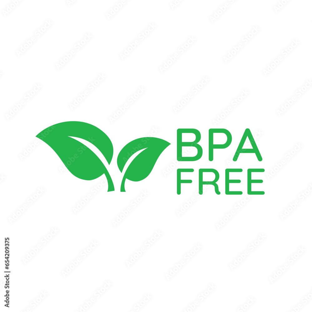 BPA free badge label on white background. Bisphenol A and phthalates ...