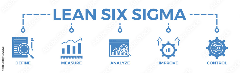 Lean six sigma banner web icon vector illustration concept for process ...