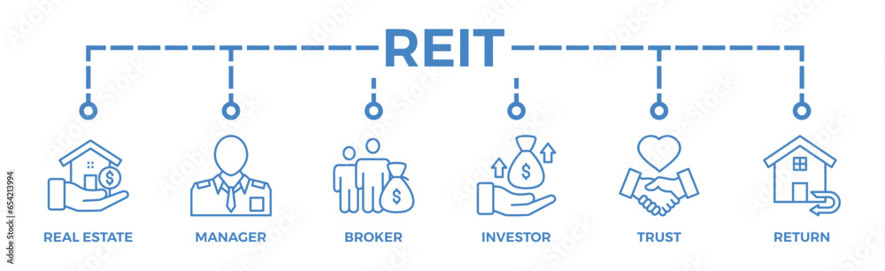 Vecteur Stock REIT banner web icon vector illustration concept of real ...