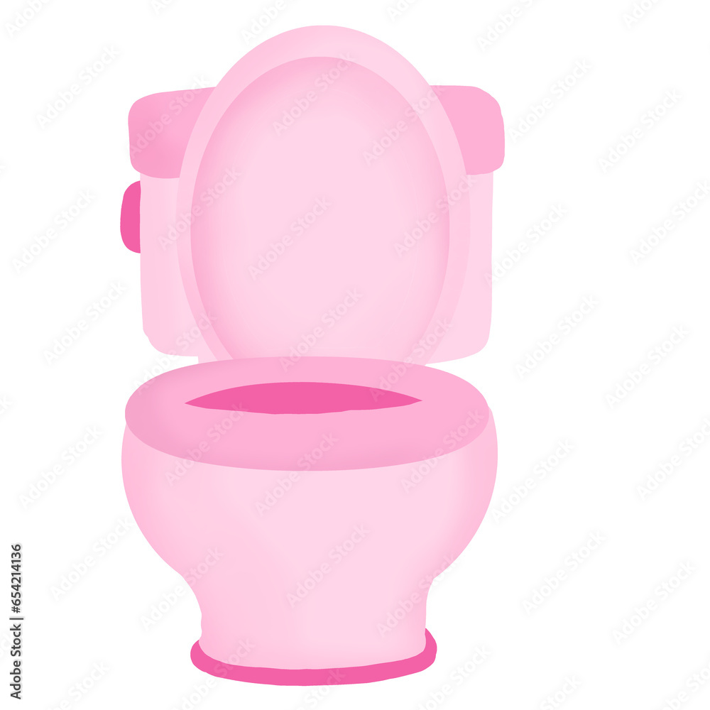 Toilet Pink Color Icon Graphic Clipart cartoon, Sanitary Ware Stock ...