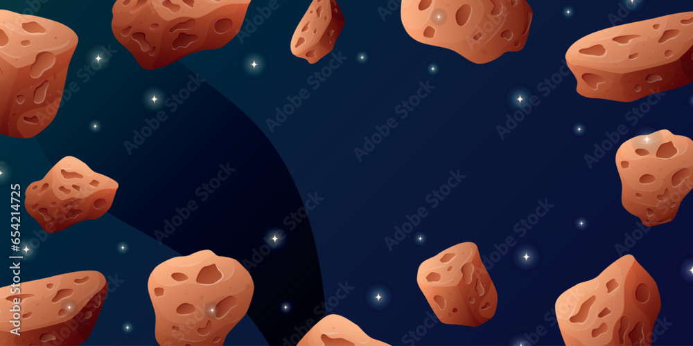 International world holiday Asteroid Day. Space background banner of ...