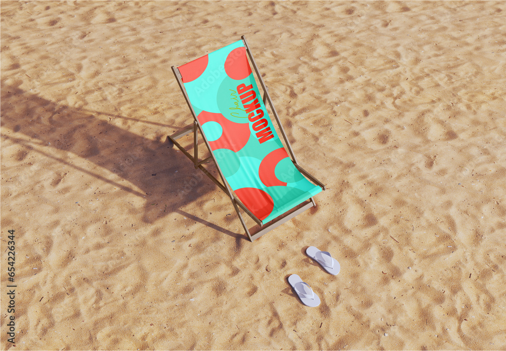 Scene Folding Beach Chair Mockup Stock Template | Adobe Stock