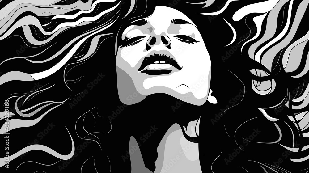 Loneliness and depression. Art representation of a womans emotional ...