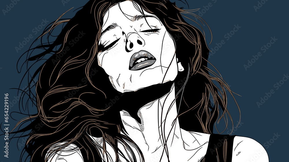 Loneliness and depression. Art representation of a womans emotional ...