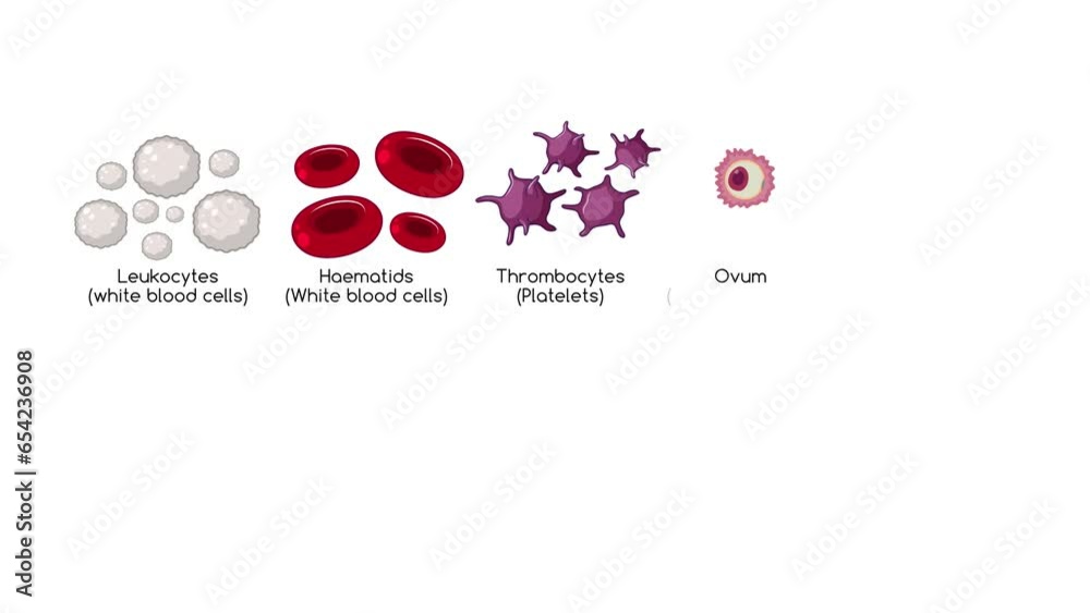 An informative animation showcasing various types of cells found in the ...