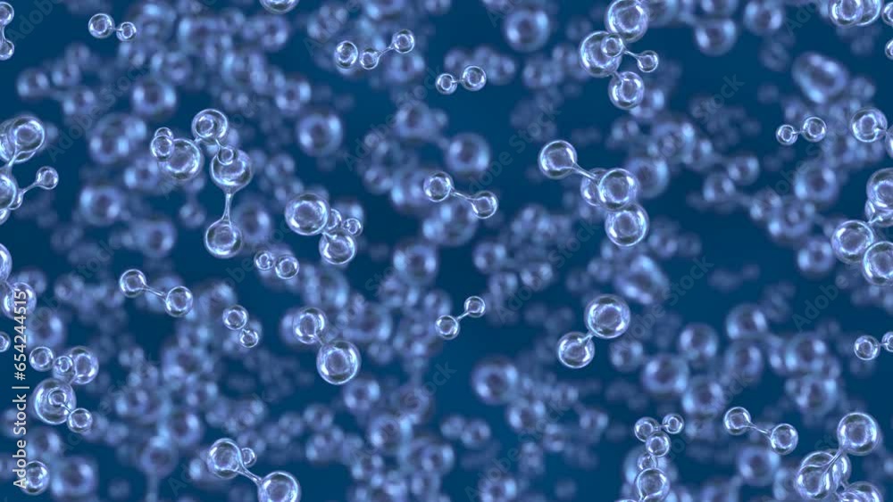 Molecule Hydrogen H2 Background Swirl LOOP TILE . This footage is ...