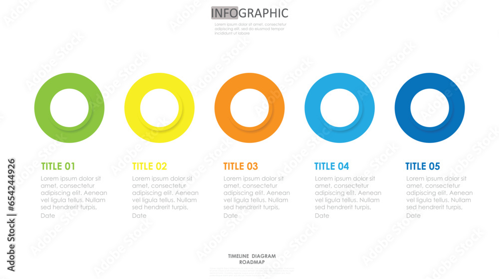 bussiness diagram circular layout chart project timeline diagram with 5 ...
