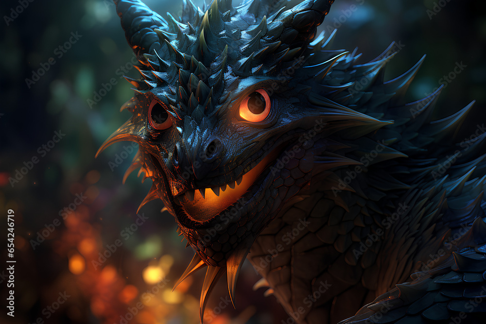 Goofy-looking dragon, dark fantasy dragon, AI-Generated Stock ...