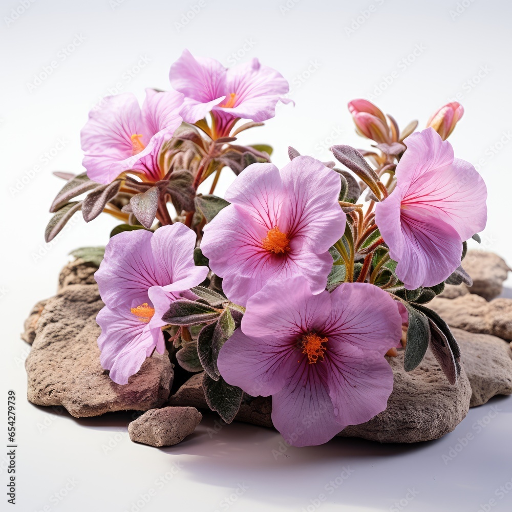 Full Viewrock Rose Cistus Spp. On A Completely , Isolated On White ...