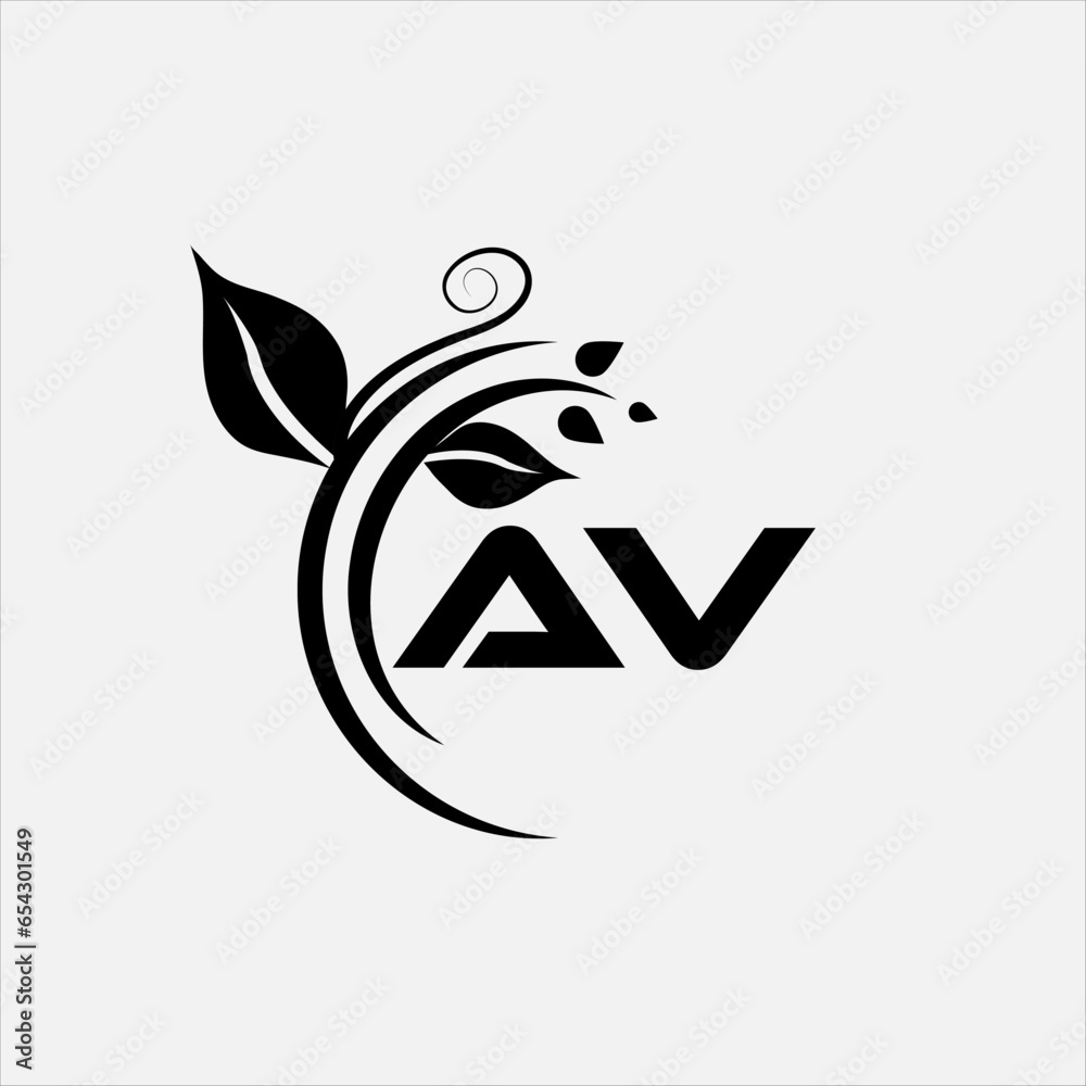 AV creative abstract letter logo design. AV vector logo design. AV ...