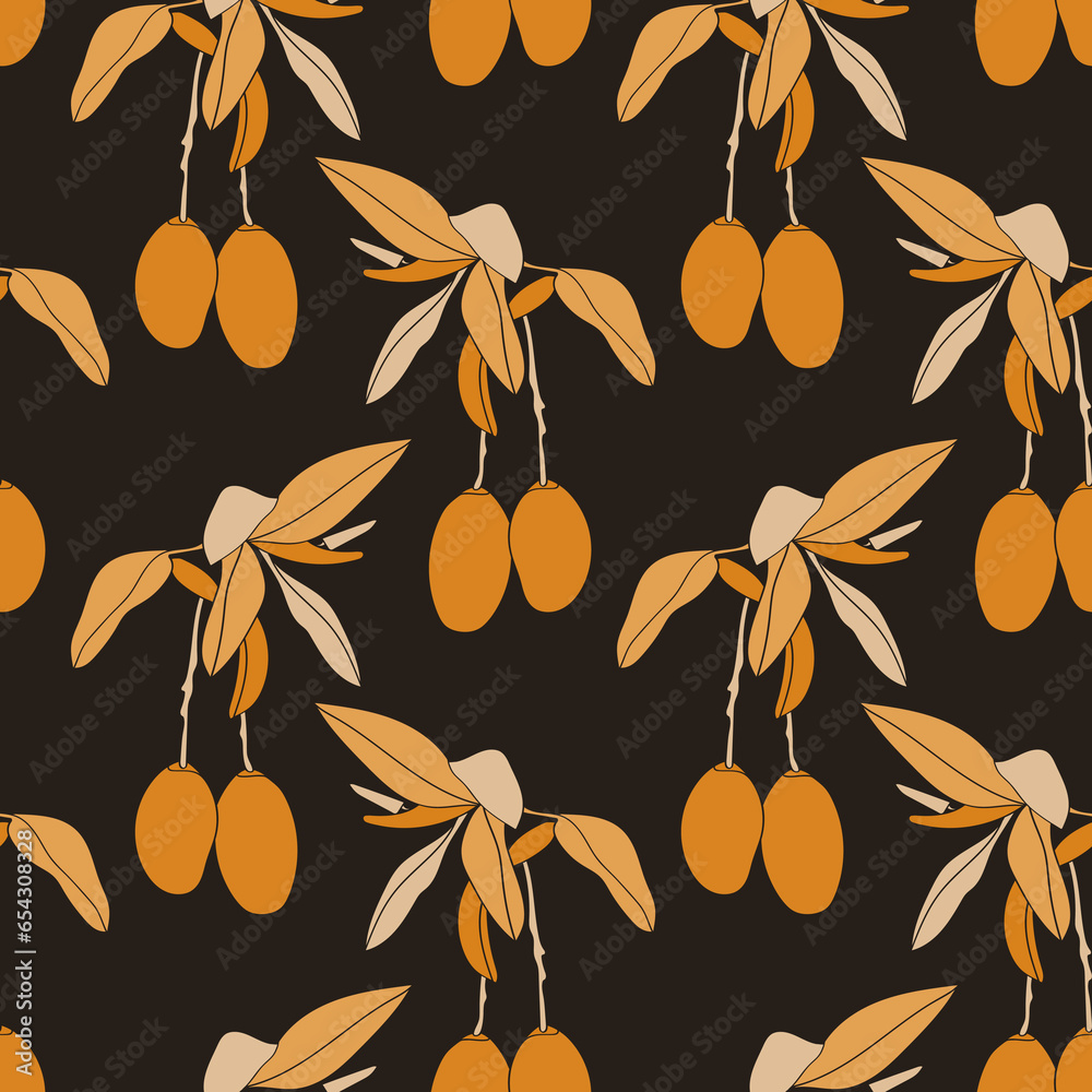 Rattern of mango tree branches.Graphic images pictures.Vector. Stock ...