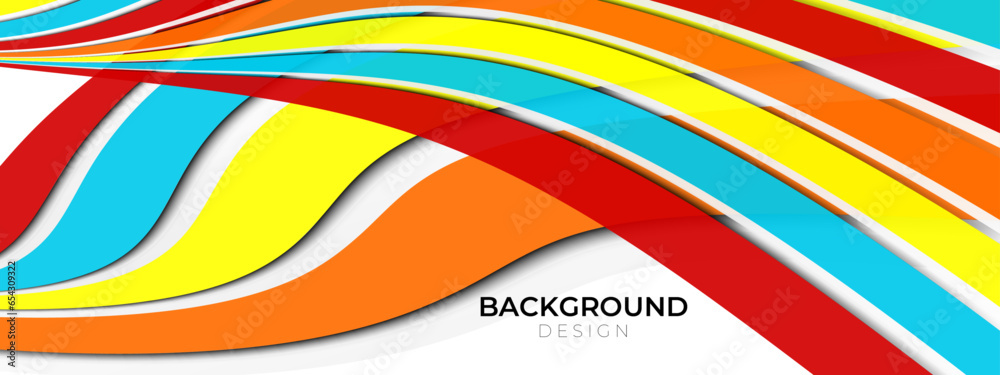 Rich modern 3D red yellow blue banner background texture, colorful ...